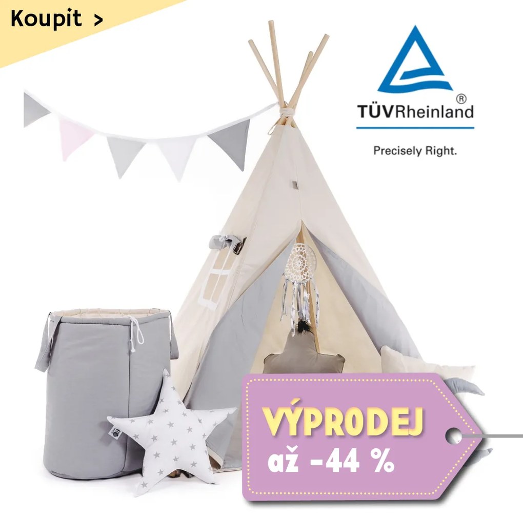 AKCE set teepee stan pro děti béžový varianta: premium