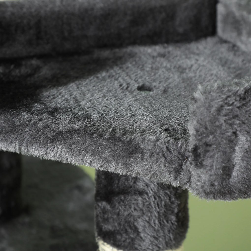 Škrabací strom PawHut XXL Cat Cave Ladder Climbing Tree Multilevel Grey 50x50x170cm