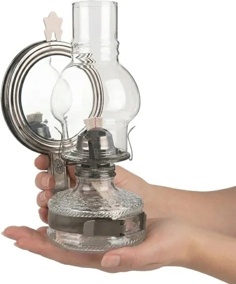 BRILAGI - Petrolejová lampa se zrcadlem MERLIN černý chrom