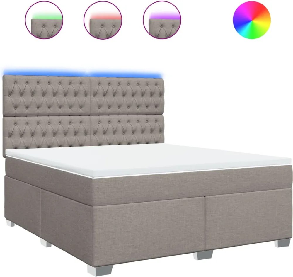 Box spring postel s matrací taupe 180x200 cm textil 3292878
