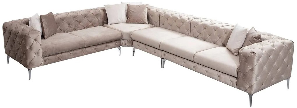 Designová rohová sedačka Rococo béžová - levá