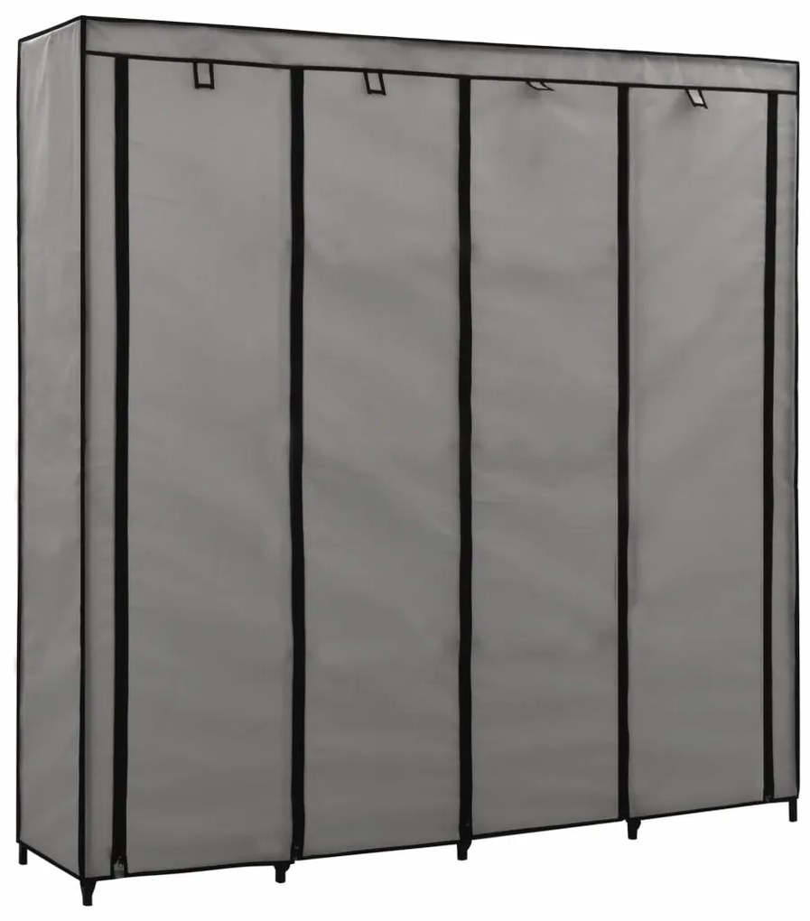 Šatní skříň se 4 přihrádkami šedá 175 x 45 x 170 cm 282448