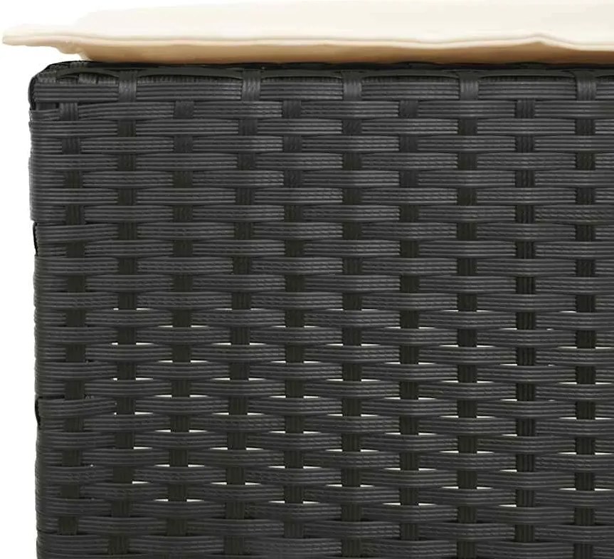 5dílný zahradní barový set s poduškami černý polyratan 3261477