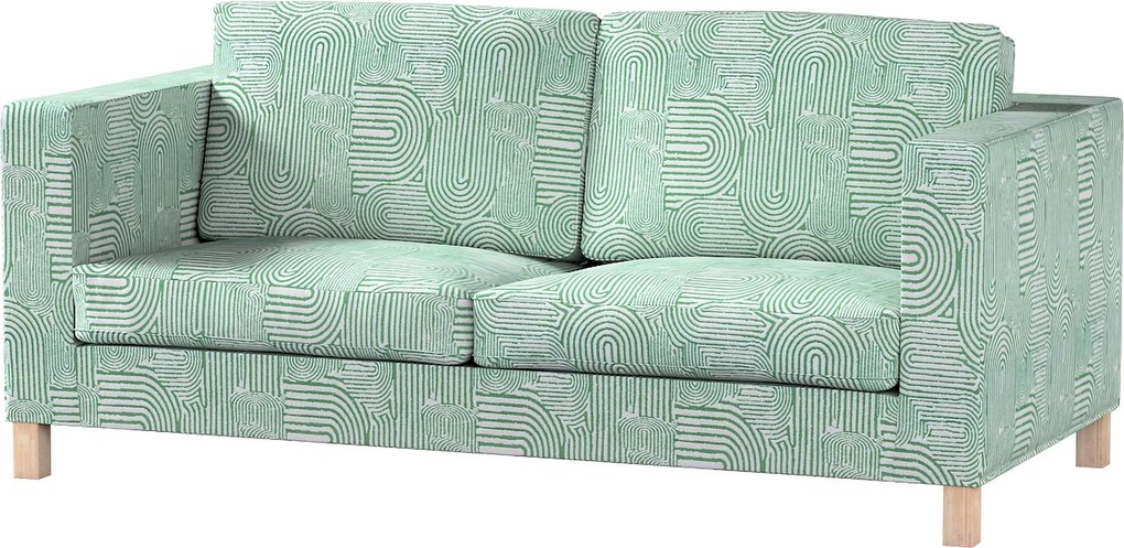 Potah na pohovku IKEA Karlanda rozkládací, krátký barva zelená látka pletený vzor, vzorované
