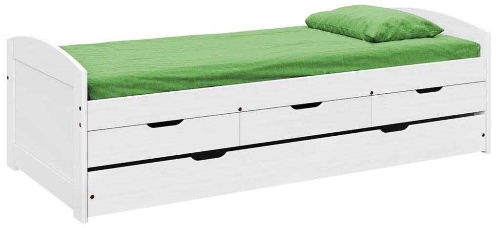 Idea Jednolůžko se zásuvkami a přistýlkou MARINELLA 8806 Provedení: Bílý lak