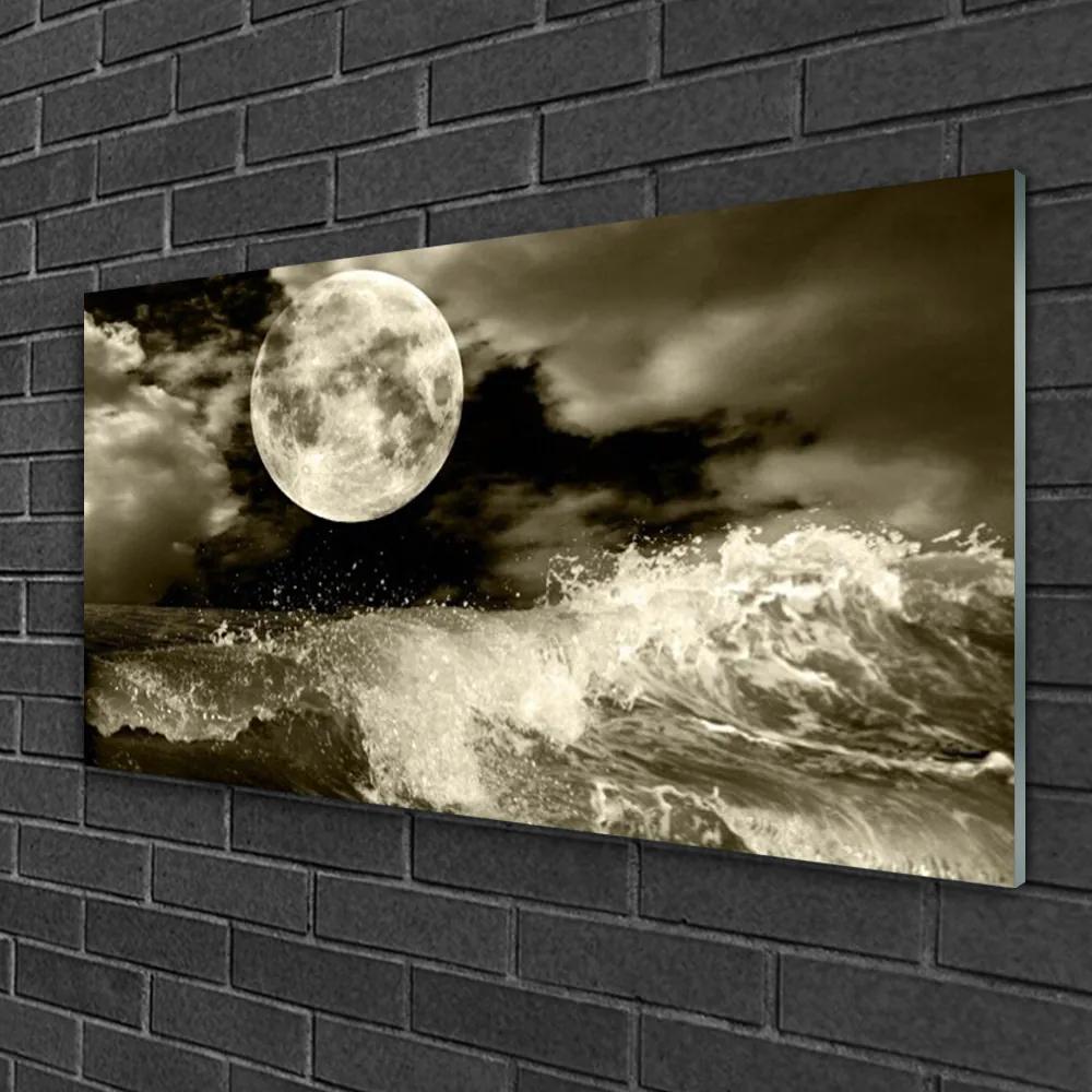 Obraz na skle Noc Měsíc Krajina 120x60 cm