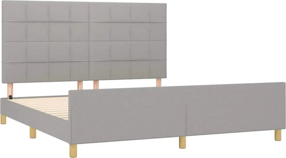 Rám postele bez matrace světle šedý 160 x 200 cm textil 3125065