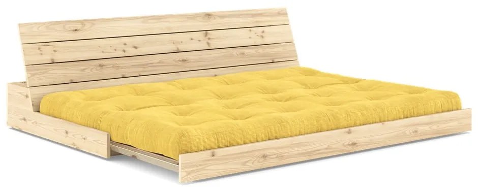 Žlutá manšestrová rozkládací pohovka 196 cm Base – Karup Design