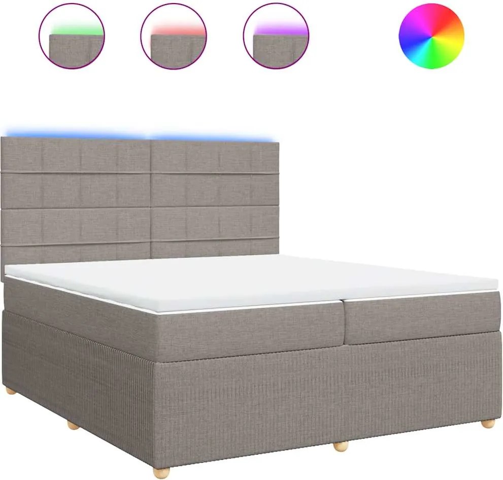 Box spring postel s matrací taupe 200x200 cm textil 3294467