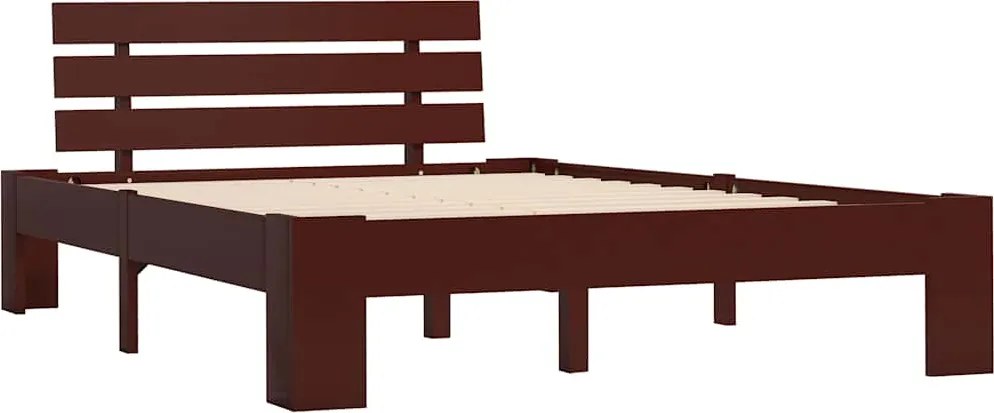 Rám postele tmavě hnědý masivní borovice 120 x 200 cm 283174