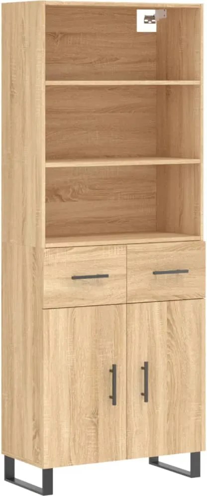Skříň highboard dub sonoma 69,5 x 34 x 180 cm kompozitní dřevo 3200540