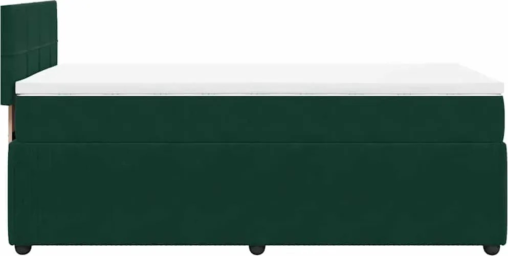 Box spring postel s matrací tmavě zelená 100x200 cm samet 3289965