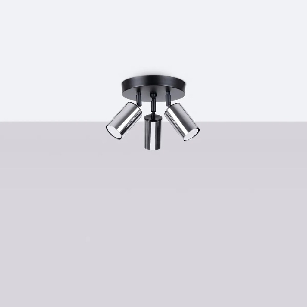 Sollux Lighting Stropní svítidlo WINX 3P Černá/chromové