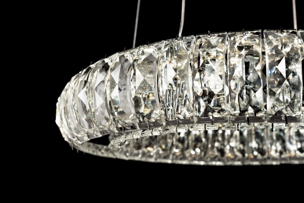 Toolight Toolight, Křišťálové LED závěsné svítidlo APP1040-CP + dálkové ovládání, chromová, OSW-09473