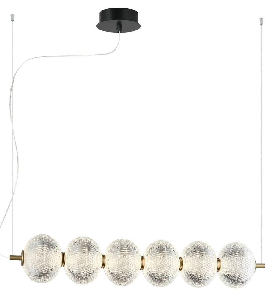 Závěsné svítidlo Pellucid LED, bronzová barva/čirá, 6 žárovek
