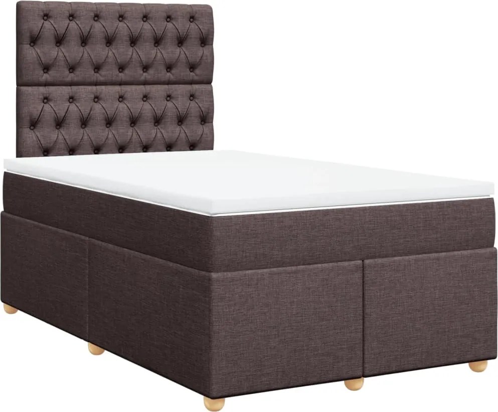Box spring postel s matrací tmavě hnědá 120x200 cm textil 3293557