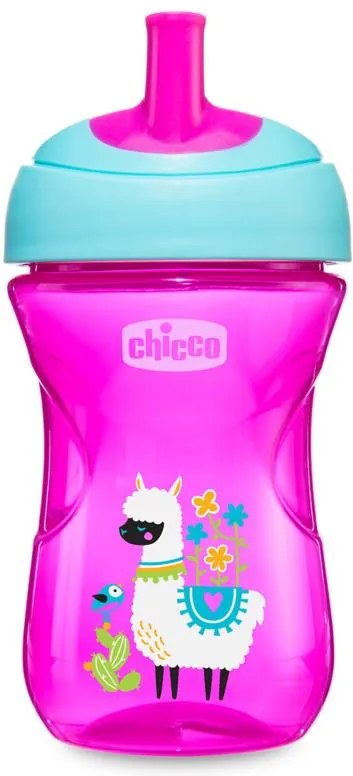 CHICCO Hrneček Advanced s brčkovým náustkem 266 ml růžový 12m+