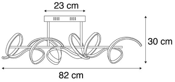 Leuchten Direkt 19032-21 - LED Stmívatelný přisazený lustr CURLS LED/25,8W/230V