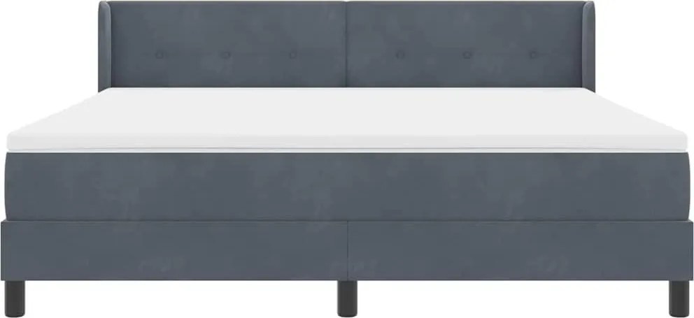 Postel s boxspringem s čelo Tmavě šedá 200 x 180 cm samet 3341481