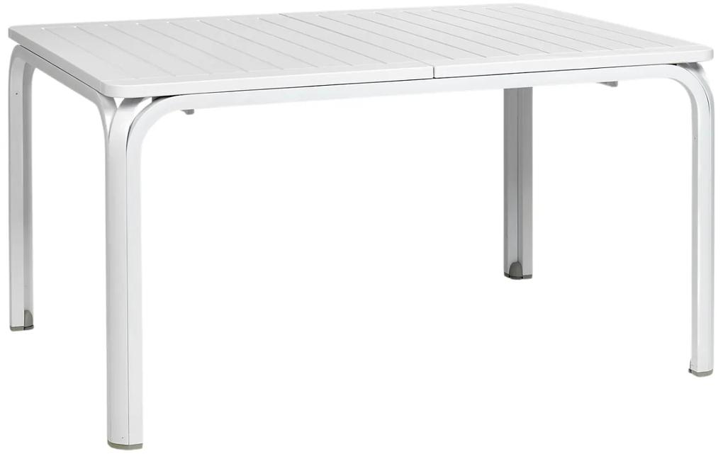 Nardi Bílý plastový rozkládací zahradní stůl Alloro 140/210 x 100 cm