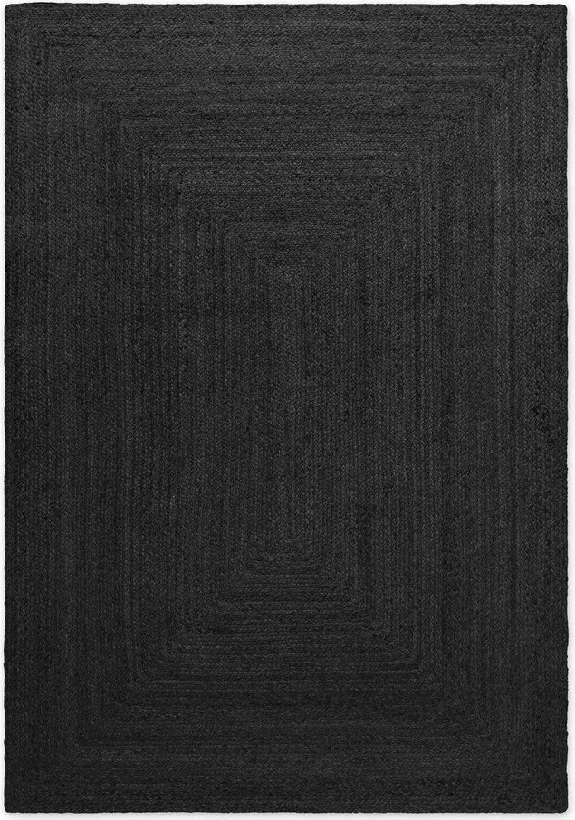 Černý oboustranný/ručně tkaný jutový koberec 80x150 cm Juno – Hanse Home