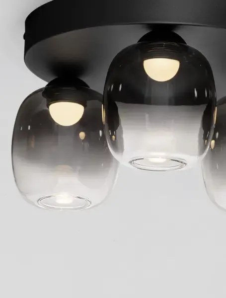 LED stmívatelné černo-kouřové designové stropní svítidlo Kita