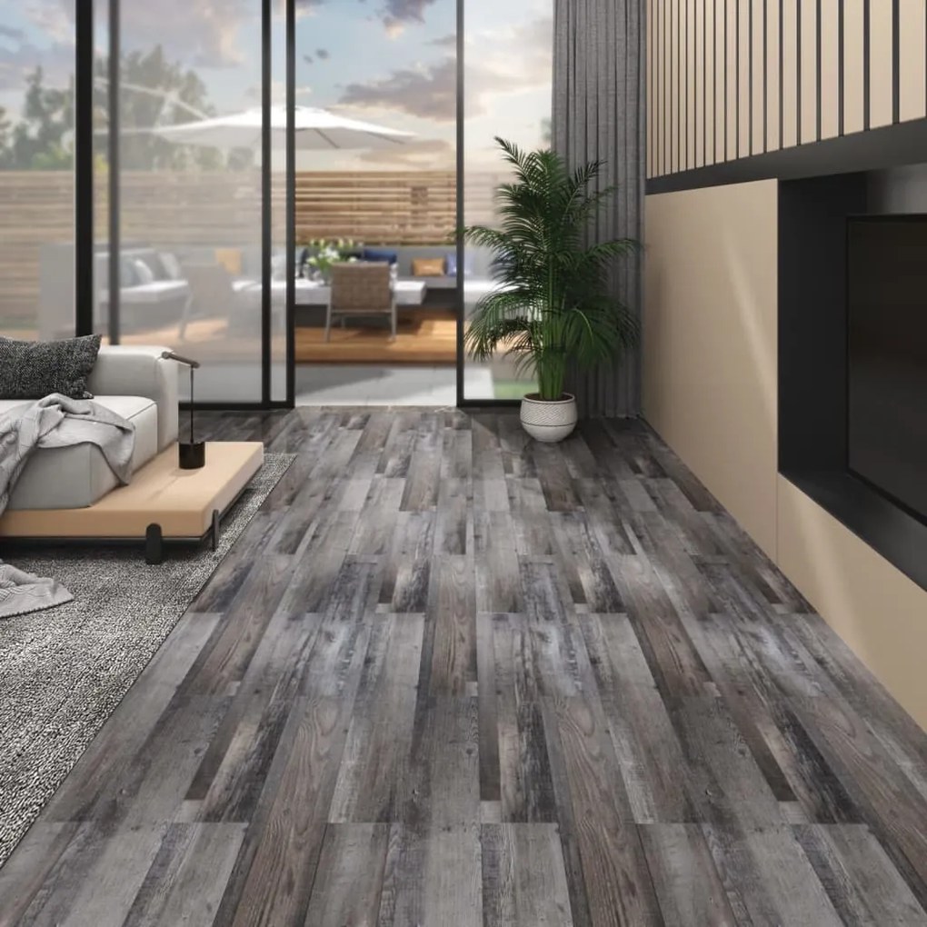 Nesamolepicí PVC podlahová prkna 5,26 m² 2 mm průmyslové dřevo - Default Title