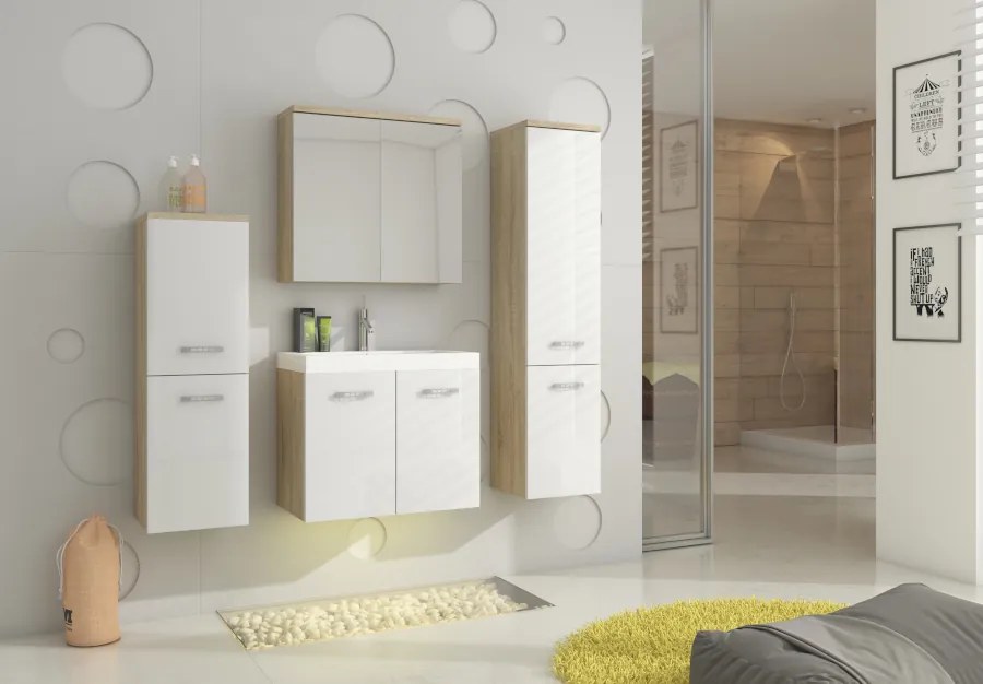 Moderní koupelnový set skříněk s dvířky Amber Bez sifonu