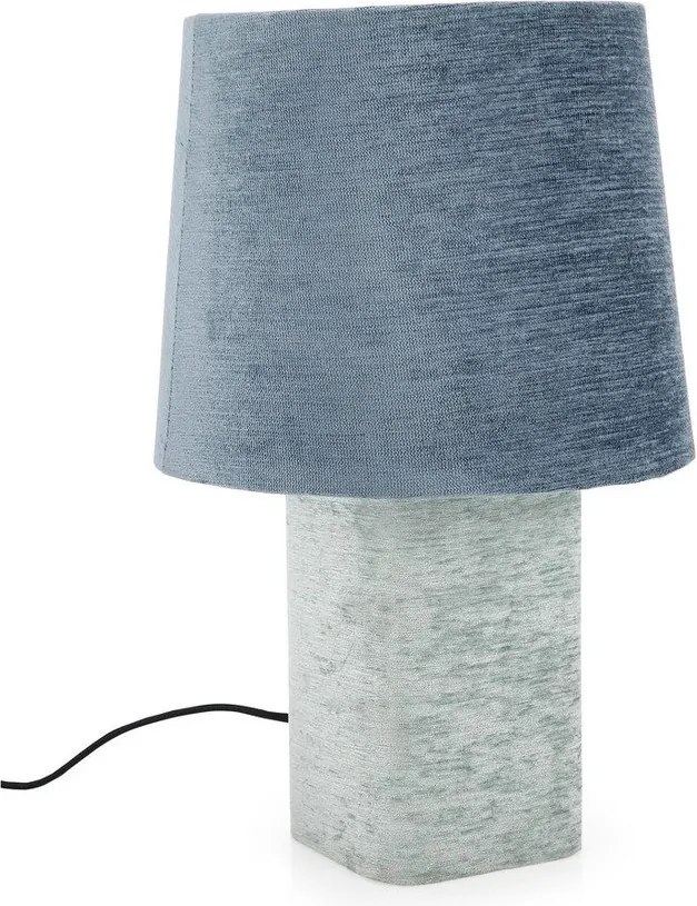Modrá kovová stolní lampa s textilním stínidlem (výška 50 cm) Demra – Bizzotto