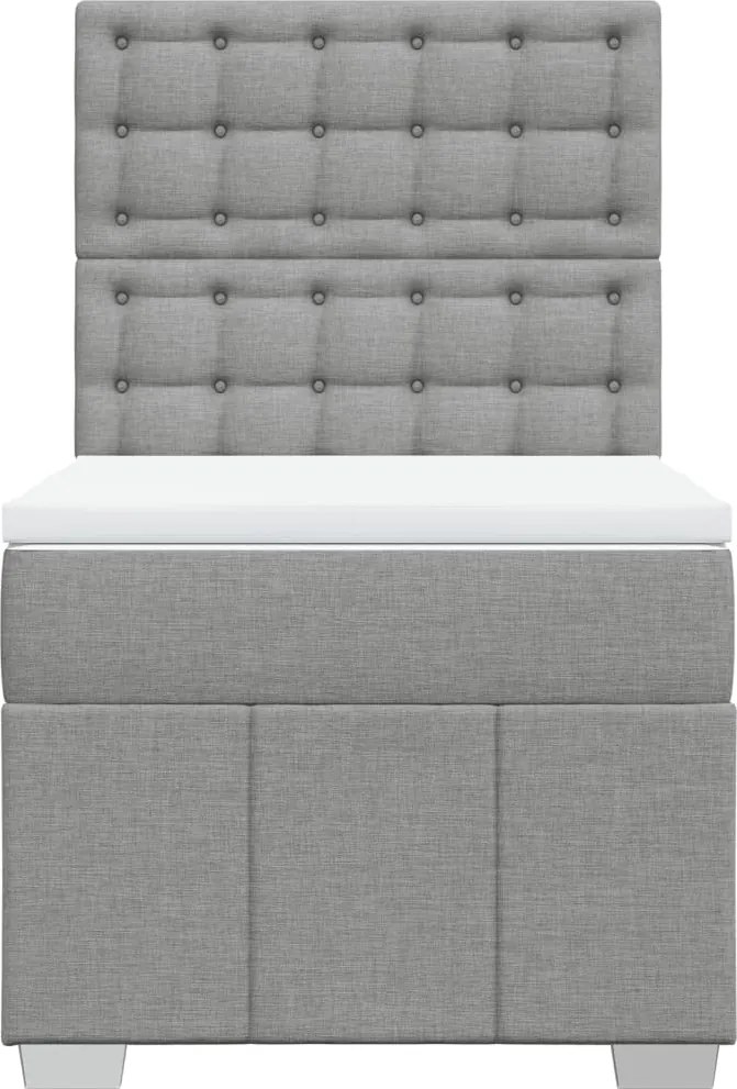 Box spring postel s matrací světle šedá 90x200 cm textil 3291565