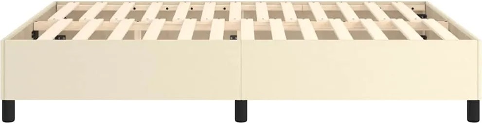 Rám postele s boxspringem krémová 140 x 190 cm umělá kůže 3121043