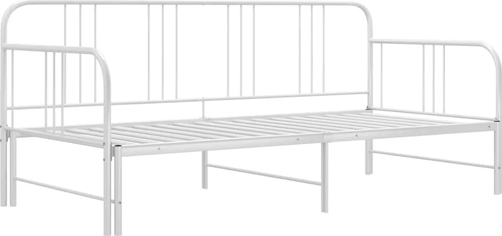 Rám vysouvací postele/pohovky bílý kovový 90 x 200 cm 324753