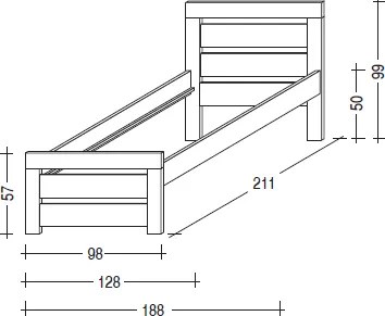 Gazel Rhino I. postel 120 oak