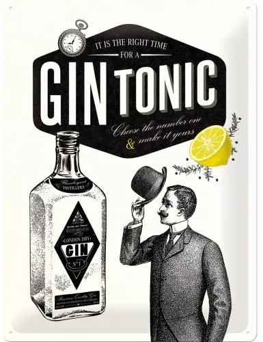 Plechová cedule Gin Tonic, (30 x 40 cm)