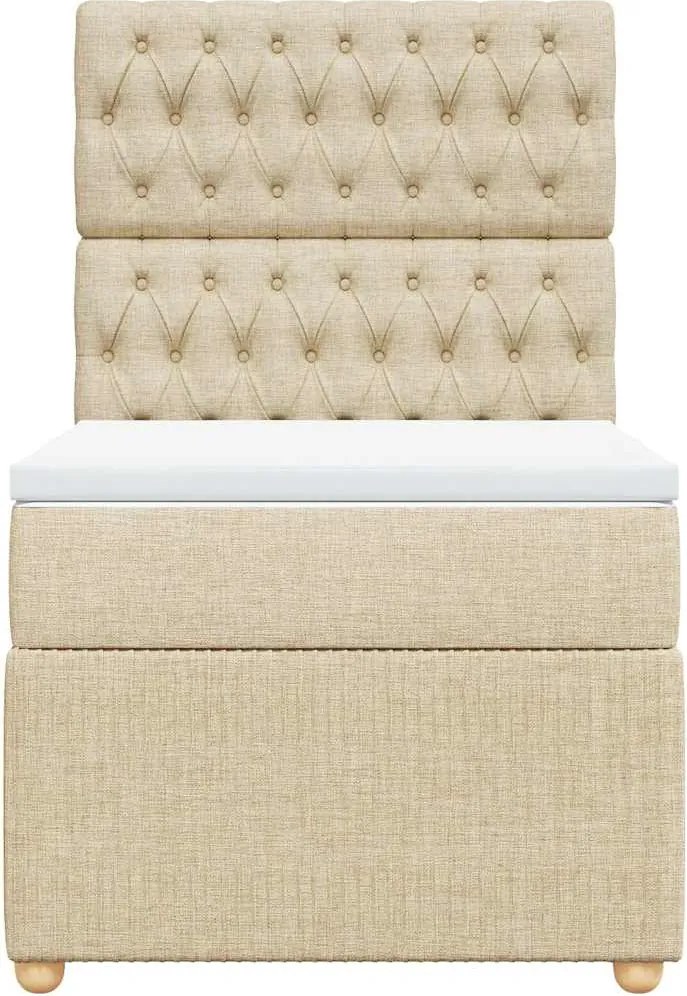 Box spring postel s matrací krémová 90x200 cm textil 3291951