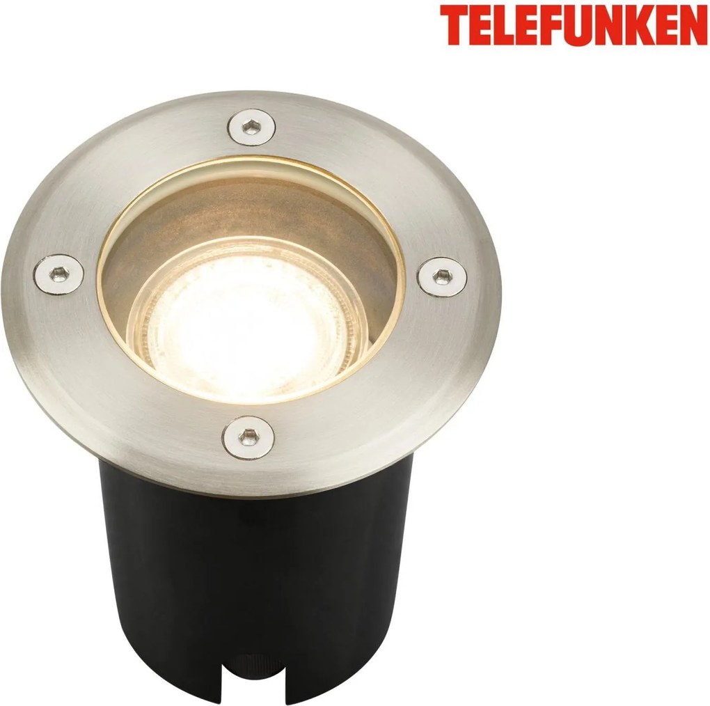 TF 322702TF TELEFUNKEN venkovní svítidlo do země, vodotěsné IP67, tvrzené sklo, GU10 patice, kruhové - BRILONER