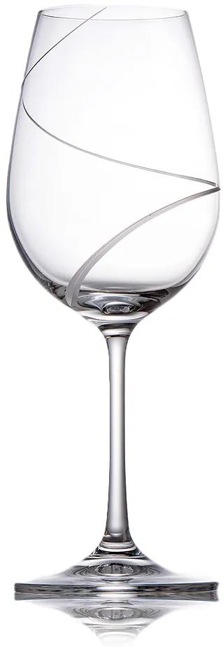 Set 2 sklenic s kamínky Bohemia Crystal Glass na víno Atlantis 350ml, 2ks
