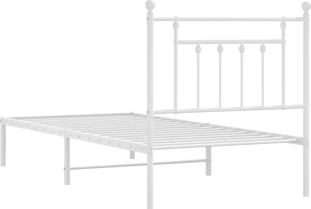 vidaXL Kovový rám postele s čelem 90 x 190 cm [353578] Barva: Černá
