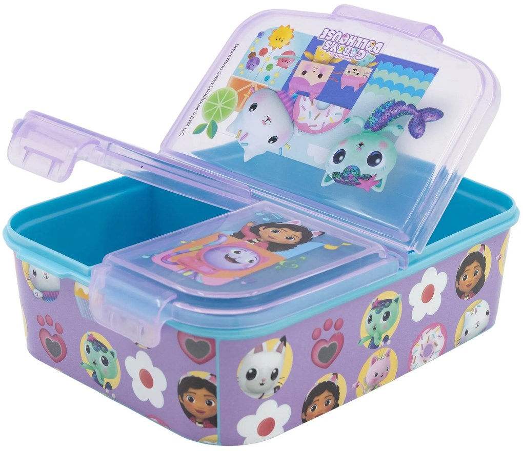 Multibox na svačinu Gábinin kouzelný domek se 3 přihrádkami | Bez obsahu BPA