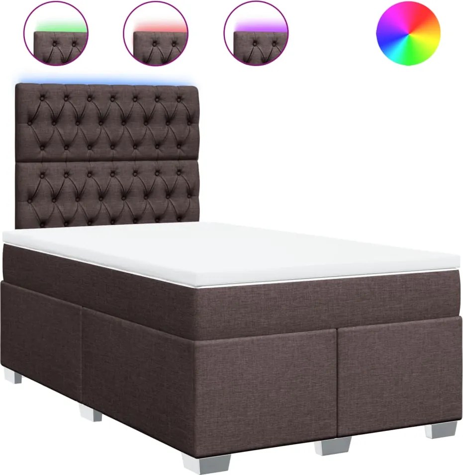 Box spring postel s matrací tmavě hnědá 120x190 cm textil 3292737