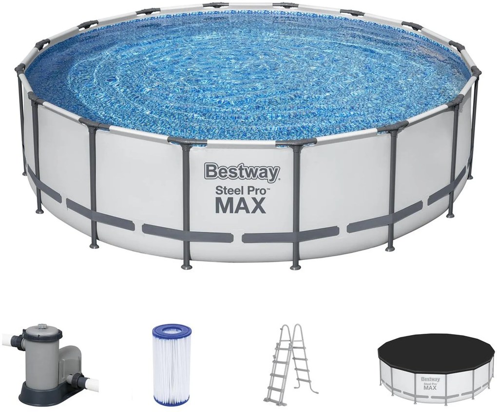 BESTWAY Steel Pro Max Bazén 488 x 122 cm, kartušová filtrace 5612Z