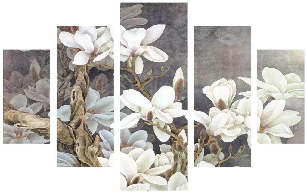 Hanah Home Vícedílný obraz Magnolie 92 x 56 cm