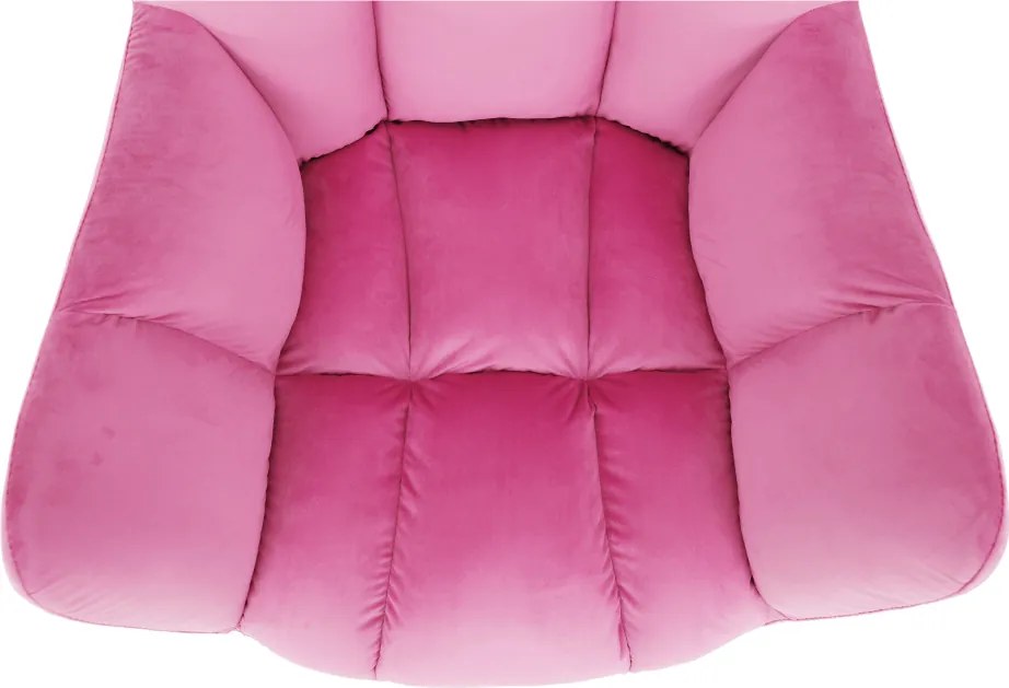 Designové otočné křeslo, růžová Velvet látka / černá, KOMODO
