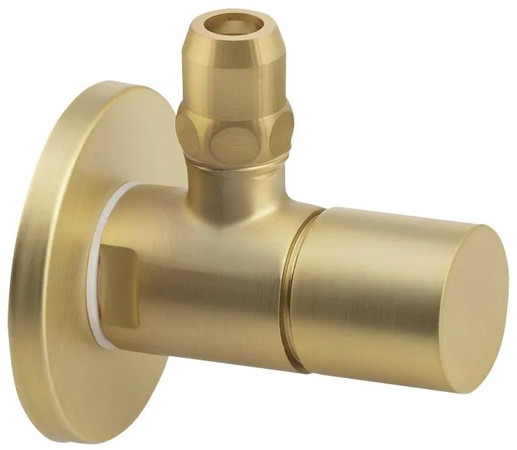 Sapho rohový ventil s rozetou kulatý 1/2 x 3/8 matná zlatá SL019