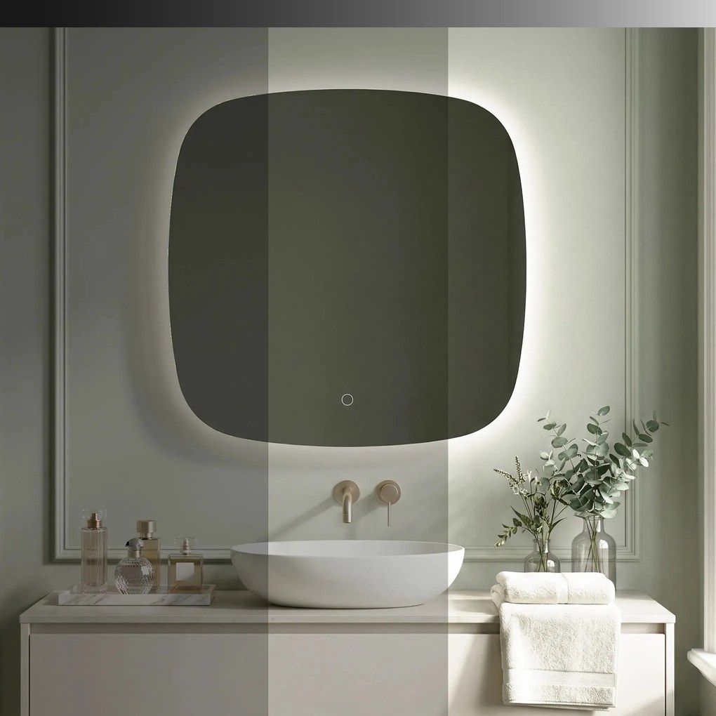 Tutumi Zrcadlo 70x70 cm s regulovatelným LED osvětlením HOM-01519