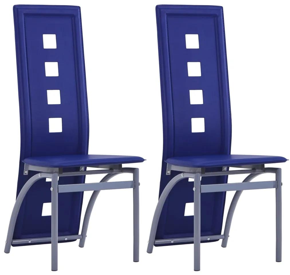 281715 vidaXL Jídelní židle 2 ks modré umělá kůže