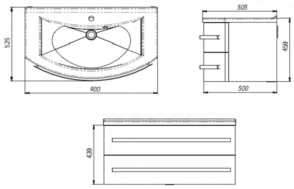 Lavedo Vanessa Red 90 koupelnová skříňka s umyvadlem