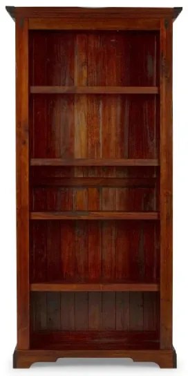 furniture-nabytek.cz - Masivní knihovna Catello z borovicového dřeva, lakovaná, hnědá – 97×38×200 cm