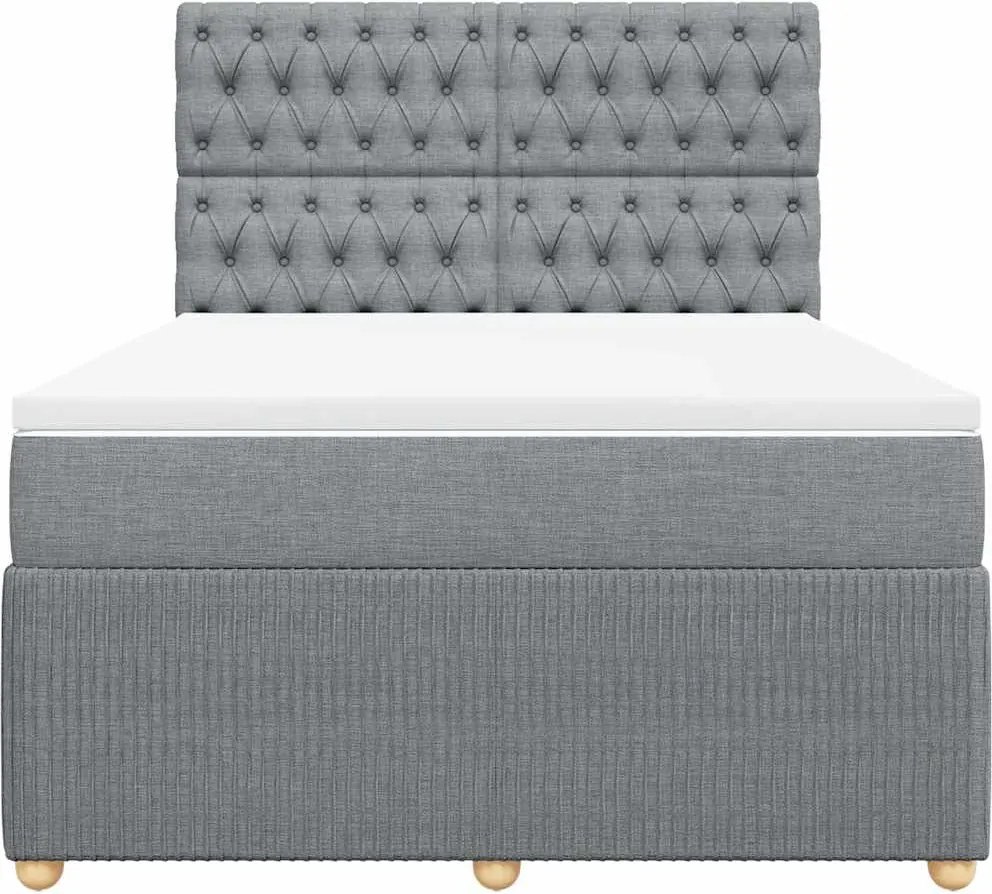 Box spring postel s matrací světle šedá 140 x 190 cm textil 3294358