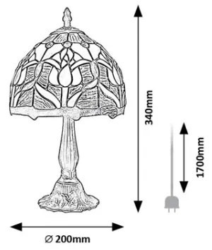Brilagi - Tiffany vitrážová stolní lampa LORAS 1xE14/40W/230V